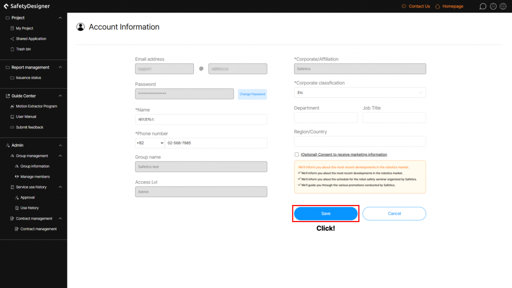 Edit Account Information